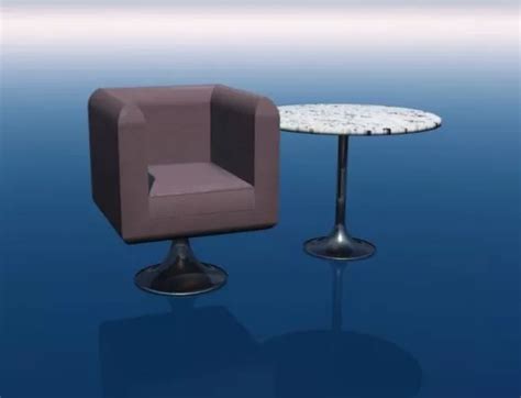 Furniture Cube Chair With Table Free 3d Model Obj Open3dmodel