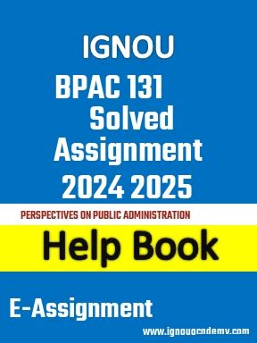 IGNOU BPAC Solved Assignment