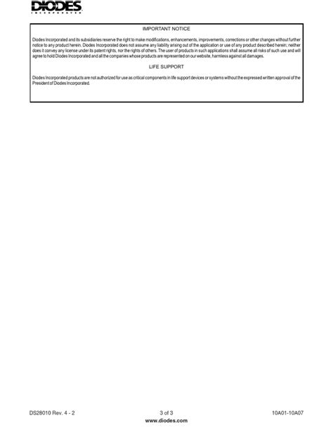 10a01 Datasheet Pdf 10a Rectifier Diodes Incorporated
