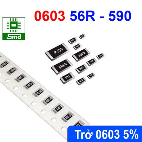 Điện Trở Dán Smd 0603 5 50 Con Dâygiá Trị Trong Khoảng 56r 590r Ohm Linh Kiện điện Tử điện
