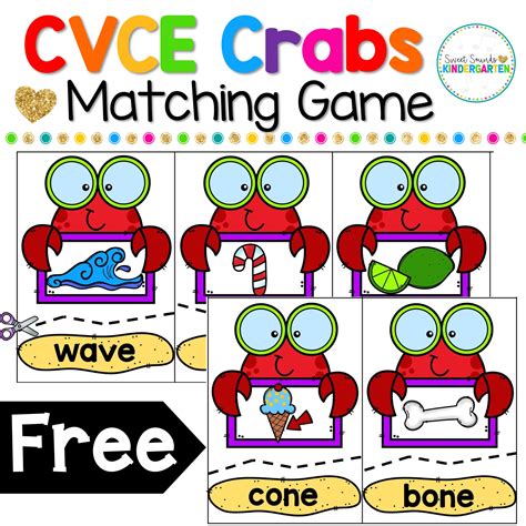 Cvce Crabs Matching Game Freebie