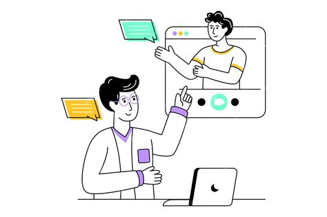 Vidéoconférence Flat Style Design Vector Illustration Stock