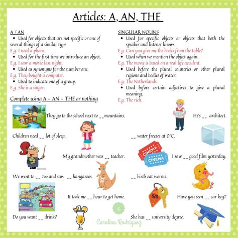 Ejercicio De Articles A AN THE Fichas Etapas Del Desarrollo Humano Cuadernos Interactivos