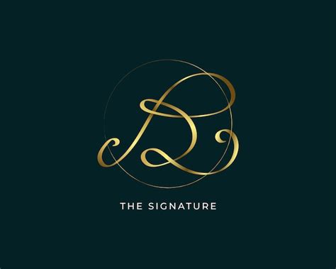 Logo De Signature De Lettre B De Luxe En Or Logo De Lettre B élégant Et