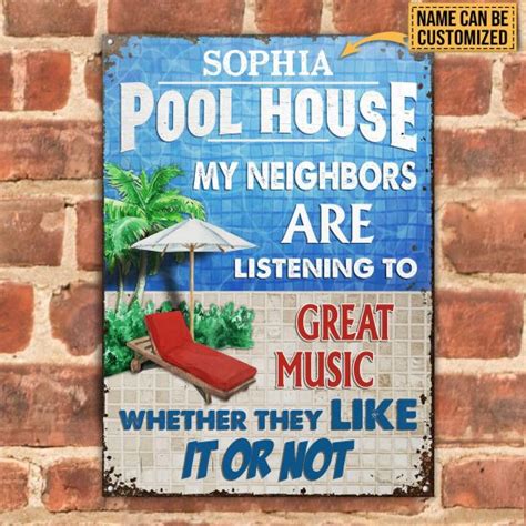 Personalized Swimming Pool Rules Relax Customized Classic Metal Signs