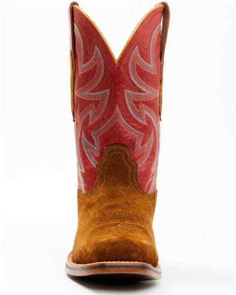 Rank 45® Mens Archer Roughout Western Boots Square Toe Red