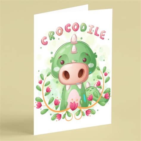Crocodile Birthday Card Beebooh