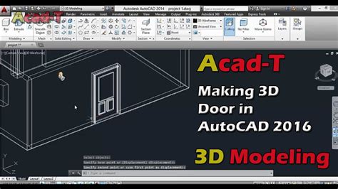 How To Create 3d Door In Autocad 2016 Making 3d Door Acad T Youtube