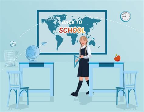 Ilustración Vectorial Clase De Escuela Vector Premium
