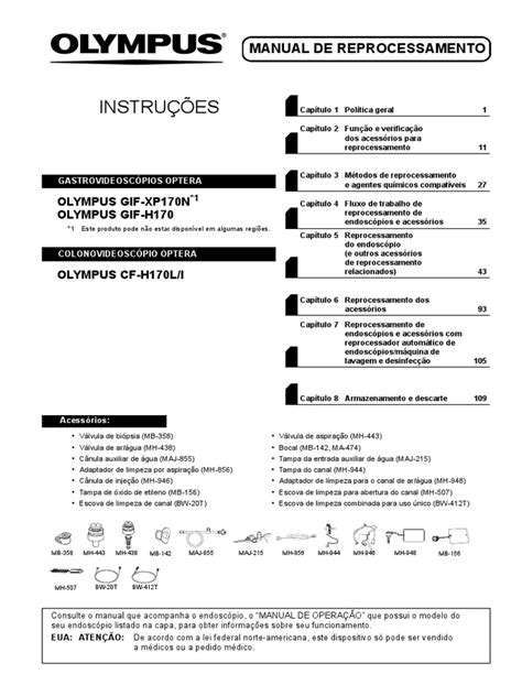  H170  Xp170n Reprocessingmanual Obl Pdf Desinfetante Esterilização Microbiologia