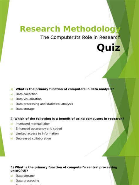 Research Methodology Quiz Pdf