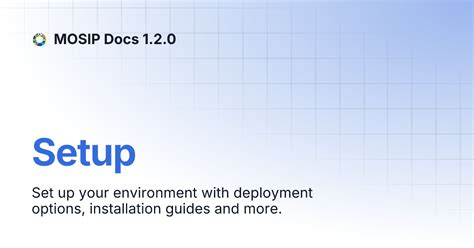 Setup Mosip Docs