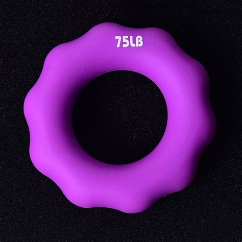 2 Pcs 실리콘 손가락 마크 그립 장치 손가락 운동 그립 반지 사양 75lb 보라색
