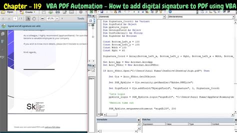 Vba Pdf Automation Add Digital Signature To Pdf Youtube