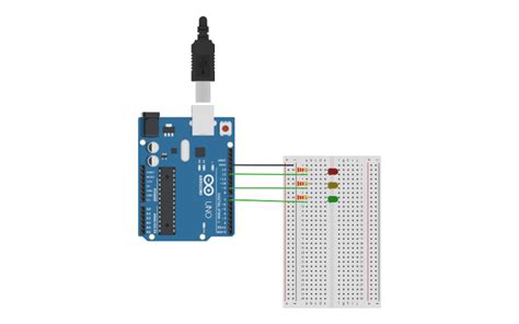 Circuit Design Luces Led Tinkercad