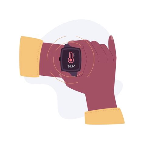 Premium Vector Smartwatch Body Temperature Monitoring Isolated