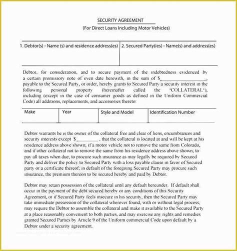 Free Promissory Note With Collateral Template Of Free Promissory Note With Collateral Template