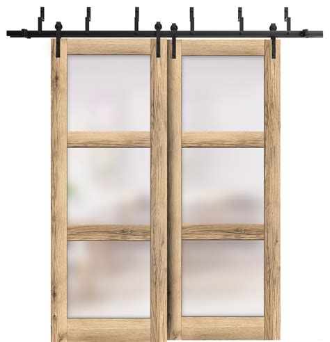 Sliding Closet Barn Bypass Doors Lucia 2552 Oak 66ft 36 X 84