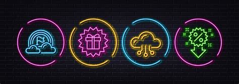 Lgbt 깜짝 선물 및 클라우드 컴퓨팅 최소 라인 아이콘 웹 응용 프로그램의 경우 인쇄 네온 레이저 3d 조명 벡터 가격에 대한 스톡 벡터 아트 및 기타 이미지 Istock