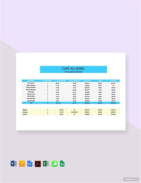 Salary Slip Pay Stub Template In Google Sheets GDocsLink MS Word Download Template Net