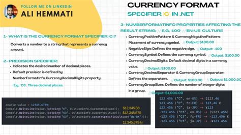 Ali Hemmati On Linkedin Dotnet Programming Currencyformatspecifier