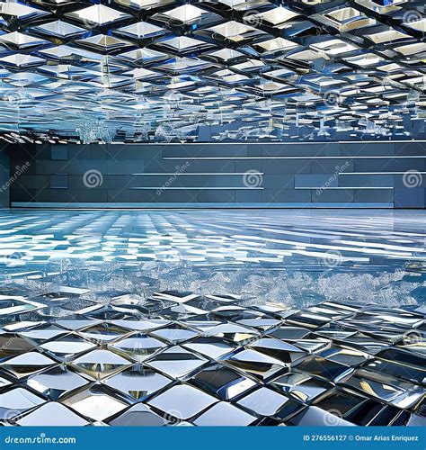 A Shiny And Reflective Texture With Polished Chrome And Glass Surfaces1 Generative Ai Stock