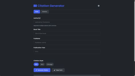 Citation Generator Using Html Css And Javascript With Source Code