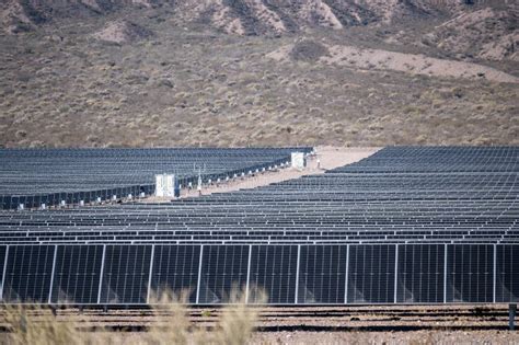 Aerial View Of The Ullum Solar Park In San Juan Argentina Stock Image