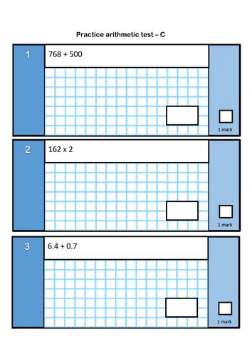 Practice Arithmetic Test C Sats Revision Teaching Resources Practice Arithmetic Test C Sats Revision Teaching Resources