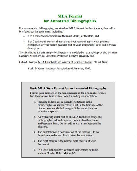 9 Annotated Bibliography Templates Free Word And Pdf Format Free