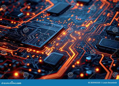 Vibrant Quantum Circuit Stock Illustration Illustration Of