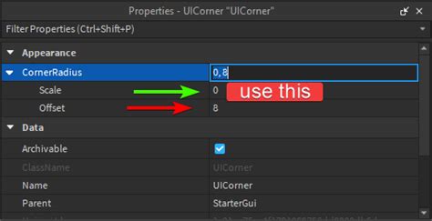 Uicorner Squashing Bug Scripting Support Developer Forum Roblox