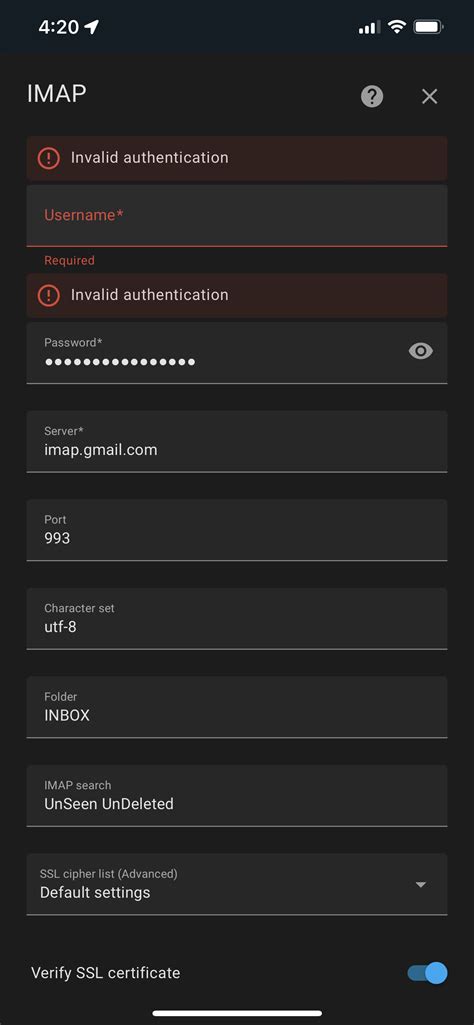 Cant Get Gmail Imap To Work Configuration Home Assistant Community