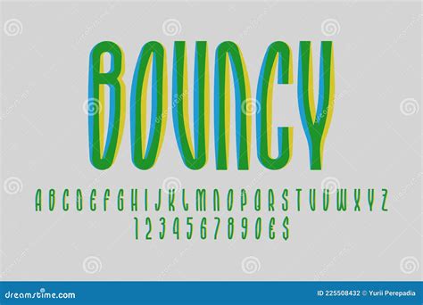 bouncy artistic display font flexible yellow green blue letters