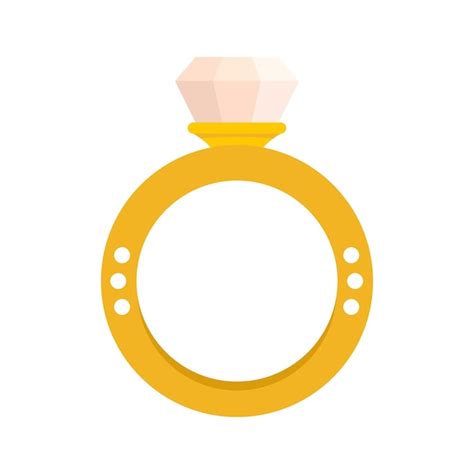 Icono De Anillo De Diamante Ilustración Plana Del Icono De Vector De