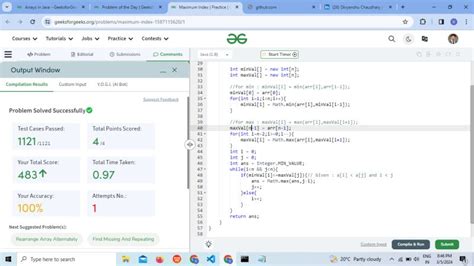 Day 94100 Of Coding Challenge On Geeksforgeeks Completed Divyanshu