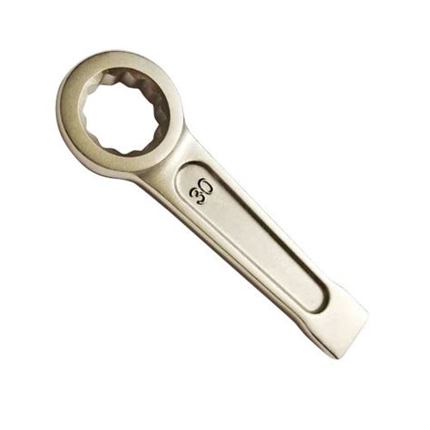 Non Sparking Slogging Ring Spanner Carbon Steel Elongate Shape Golden