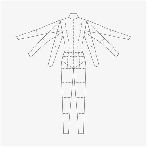 Fashion Technical Drawing Template Vector Round Neck T Shirt With Knot