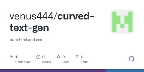 GitHub Venus Curved Text Gen Pure Html And Css