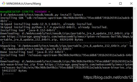 Windows10中emscripten 安装详解webassembly Git 路径 Csdn博客