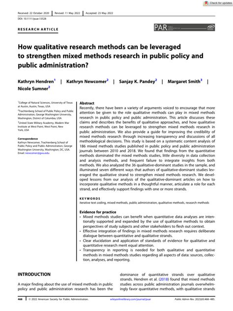 Hendren Et Al 2023 How Qualitative Research Methods Can Be Leveraged To