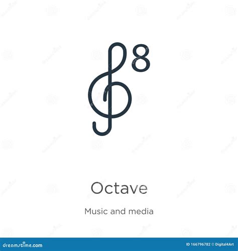 Octave Icon From Music And Media Outline Collection Thin Line Octave Icon Isolated On White