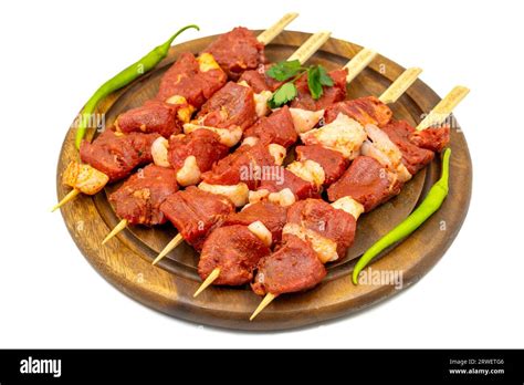 Beef Tenderloin Skewer Isolated On White Background Beef Tenderloin