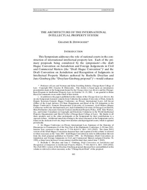 Pdf The Architecture Of The International Intellectual Property
