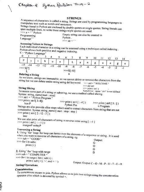 Python Rivision Tour 2 Pdf String Computer Science Letter Case