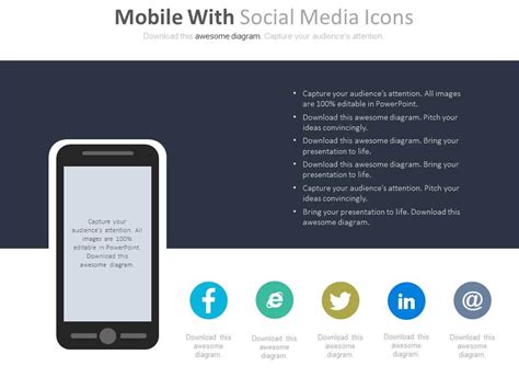 Mobile With Social Media Icons Powerpoint Slides Powerpoint Slide
