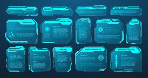 Premium Vector Blue Futuristic Hud Or Ui Elements Scifi User