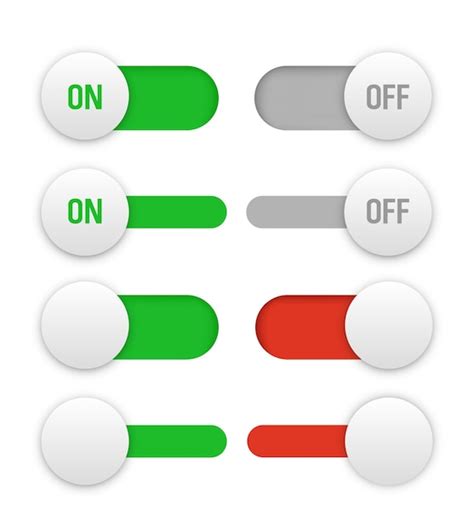 Premium Vector Toggle Button Big Set Vector Clipart Isolated On White