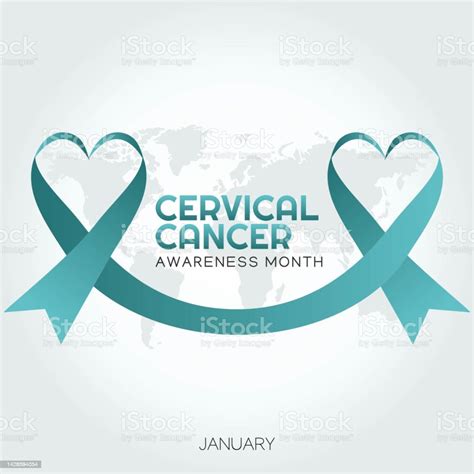 1월은 자궁경부암 인식의 달 벡터 일러스트레이션입니다 인사말 카드 포스터 및 배너에 적합 0명에 대한 스톡 벡터 아트 및 기타 이미지 0명 1월 개념 Istock