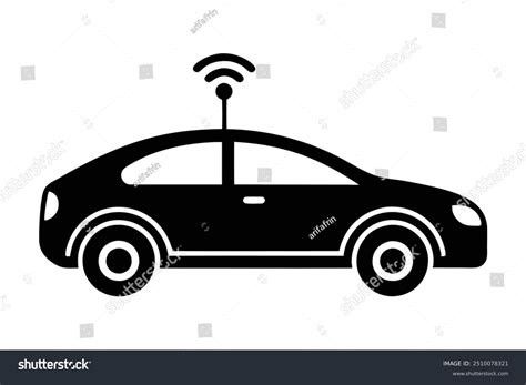 silhouette self driving car sensor illustration vector stock vector
